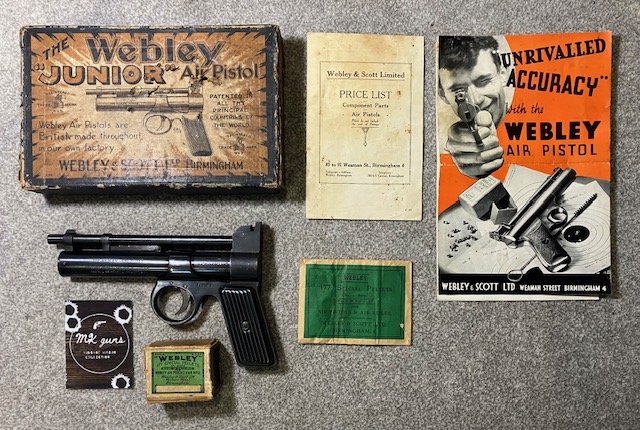 Webley Junior "Tin Grip" .177 Air Pistol. - MK Guns