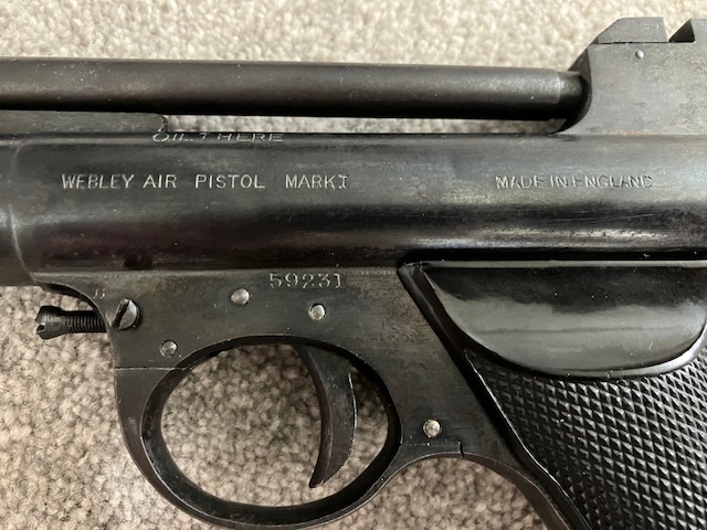 Webley MK1 Pre War "Slant Grip" .177 Air Pistol. - MK Guns