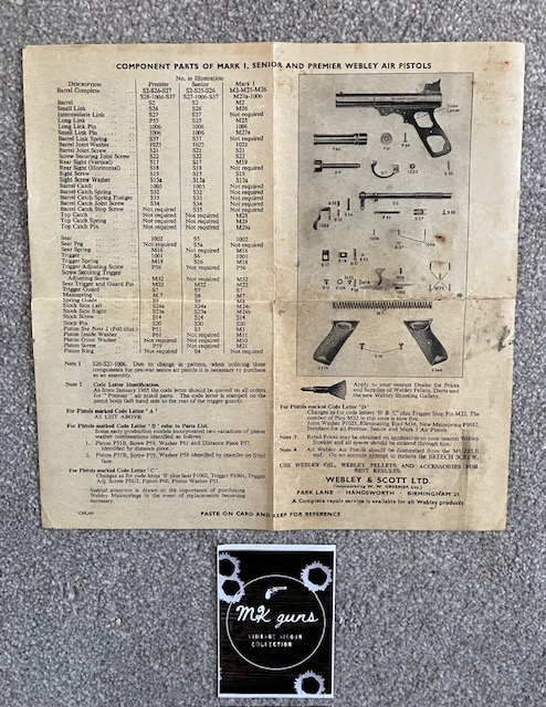 Webley Premier "E-Series" .177 Air Pistol. - MK Guns