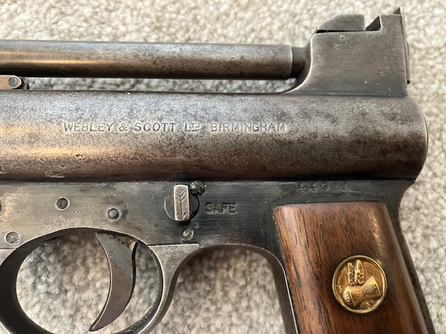 Webley MK1 Pre War "Straight Grip" .22 Air Pistol. - MK Guns