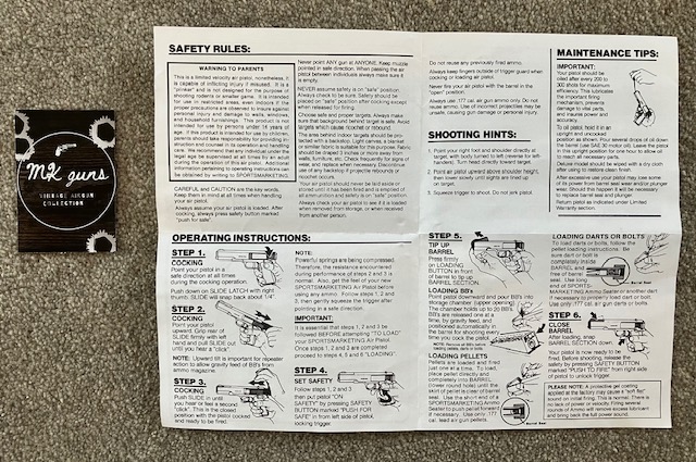 Sportsmarketing G10 .177 BB Repeater Air Pistol. - MK Guns